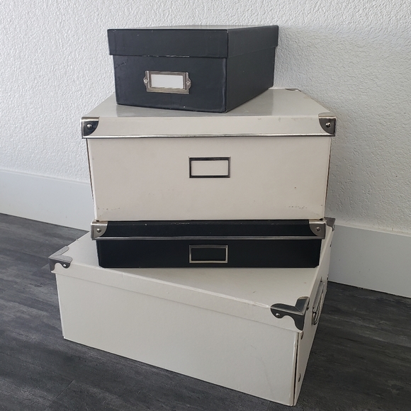 Storage & Organization | Decor White Black Storage Box Bundle | Poshmark